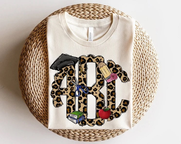 School themed monogram| BEC Creations & Designs