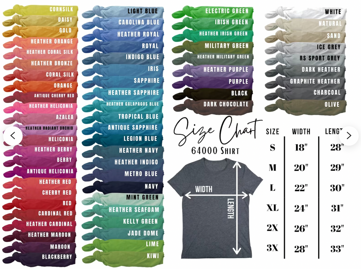 Gildan soft color chart| BEC Creations & Designs